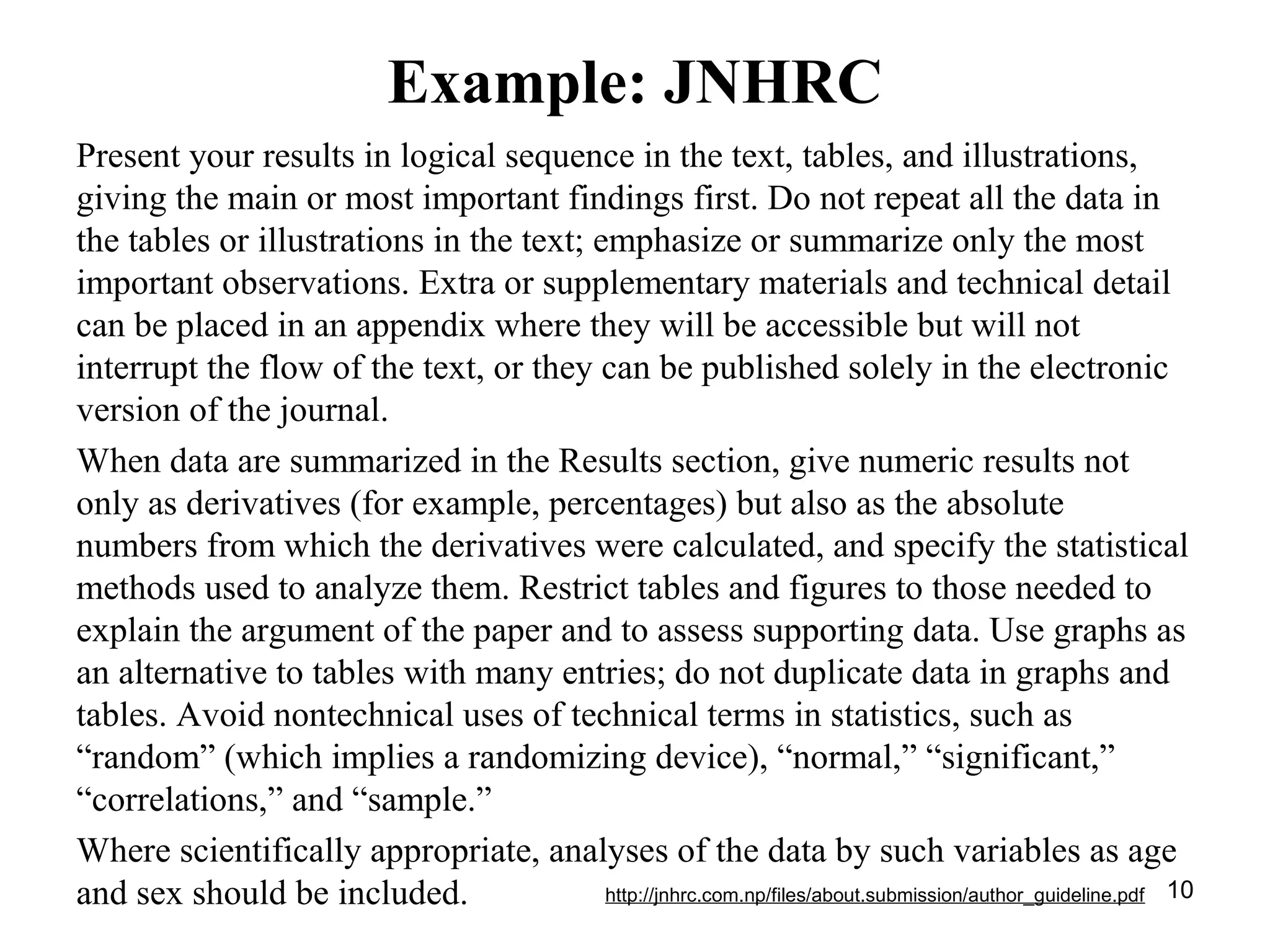 Writing the results section for scientific publication | PPT