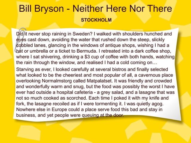 Writing To Entertain | PPT | Bars & Restaurants | Attractions