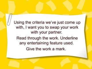 Writing To Entertain | PPT