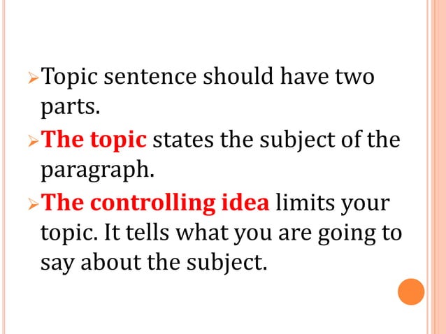 Topic Sentences | PPTX