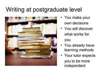 Writing your Postgraduate Dissertation | PPT | Postgraduate Education ...