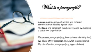 Presentation on the Basics of Writing. Writing a Paragraph | PPT