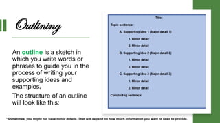 Writing2, Topic Sentence, Outline, Controlling Idea | PDF