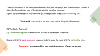 Writing2, Topic Sentence, Outline, Controlling Idea | PDF