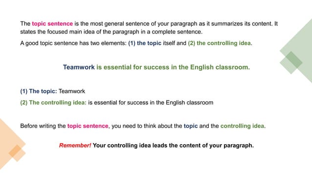 Writing2, Topic Sentence, Outline, Controlling Idea | PDF