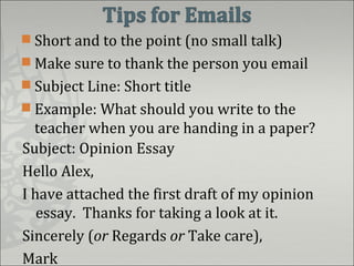 Writing 2 business emails | PPT