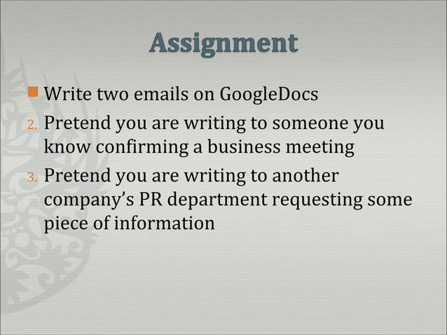 Writing 2 business emails | PPT