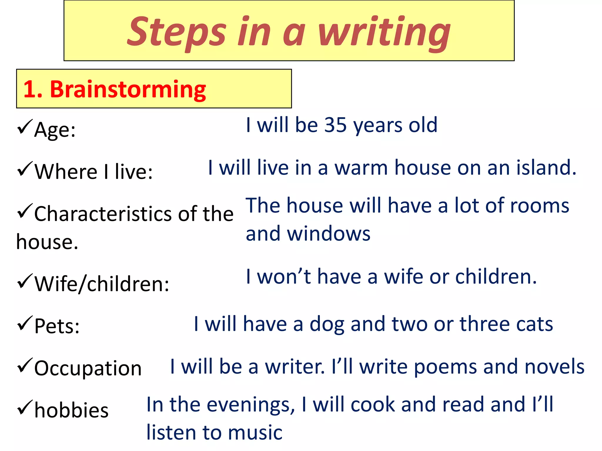 Writing 2 elemental will | PPT