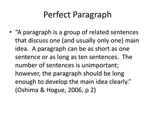 Writing 3 paragraphs | PPTX