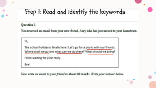 Writing Unit 1 Form 5. Part 1 E-mail. How to answer email question | PPTX