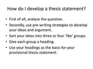 Writing 5 thesis | PPT