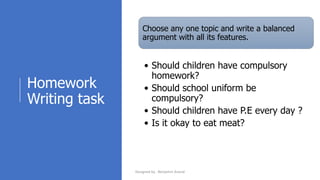 Ks2-Writing a balanced argument | PPTX