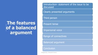 Ks2-Writing a balanced argument | PPTX