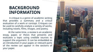 WRITING A BALANCED REVIEW OR CRITIQUE.pptx