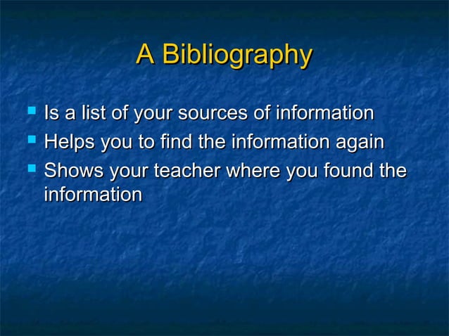 Writing a bibliography | PPT