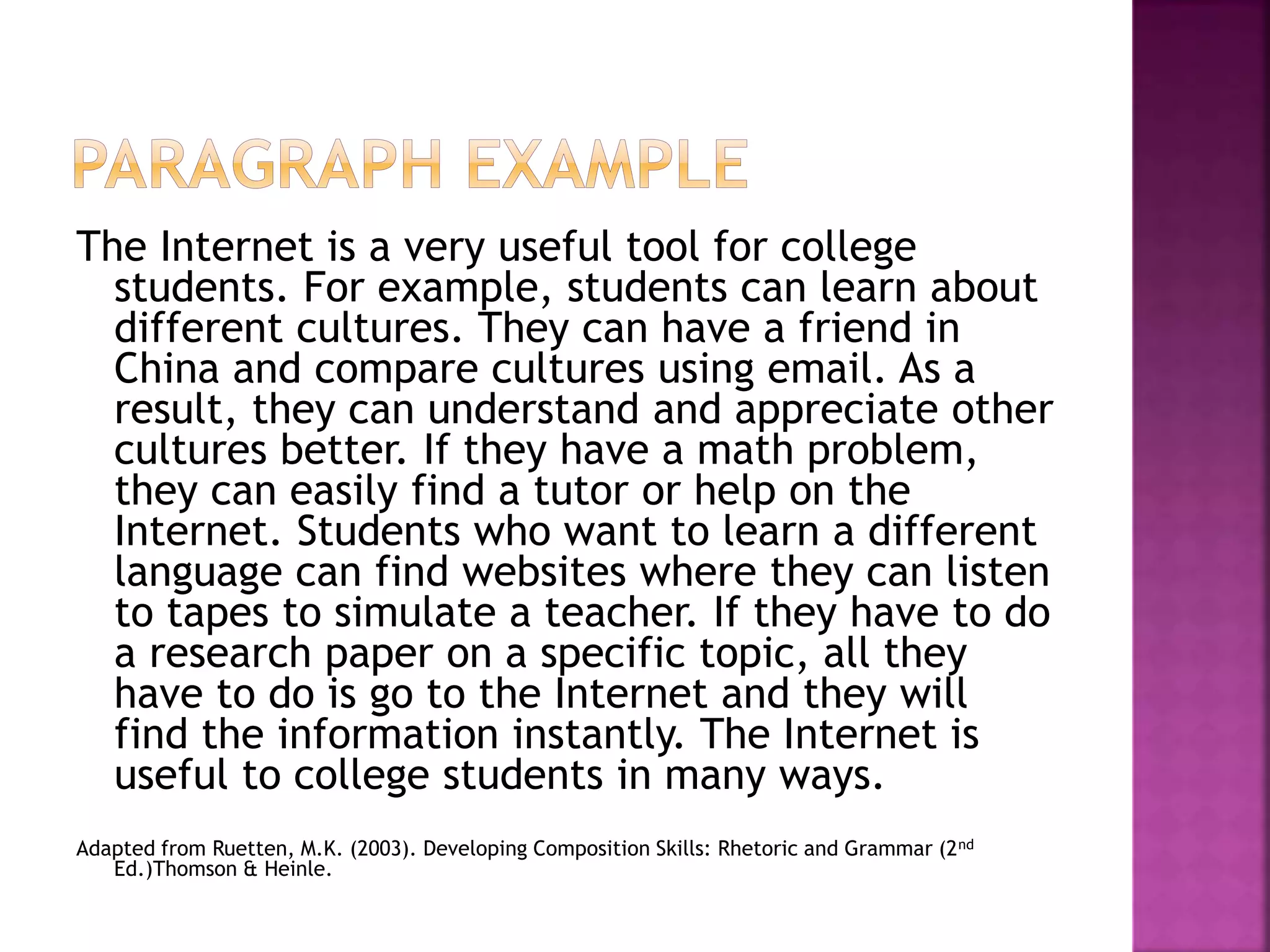 Writing a body paragraph.ppt