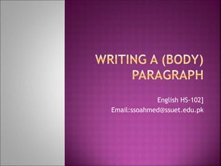 Writing a body paragraph.ppt