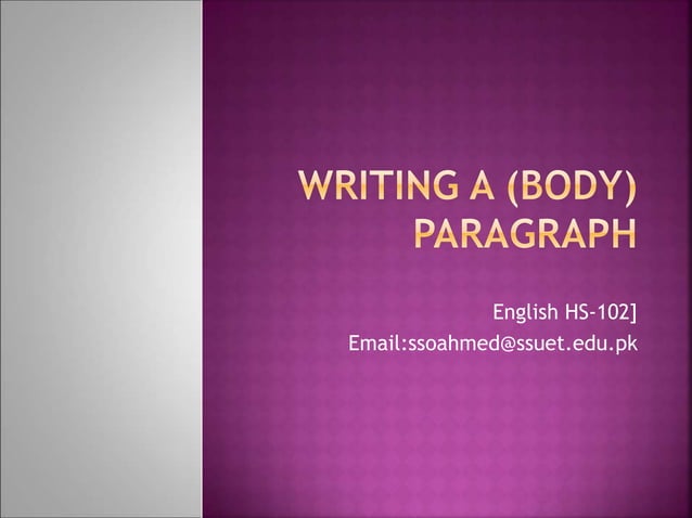 Writing a body paragraph.ppt