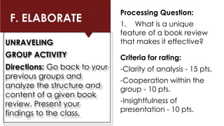 Writing a Book Review - Reading and Writing Skills | PPTX