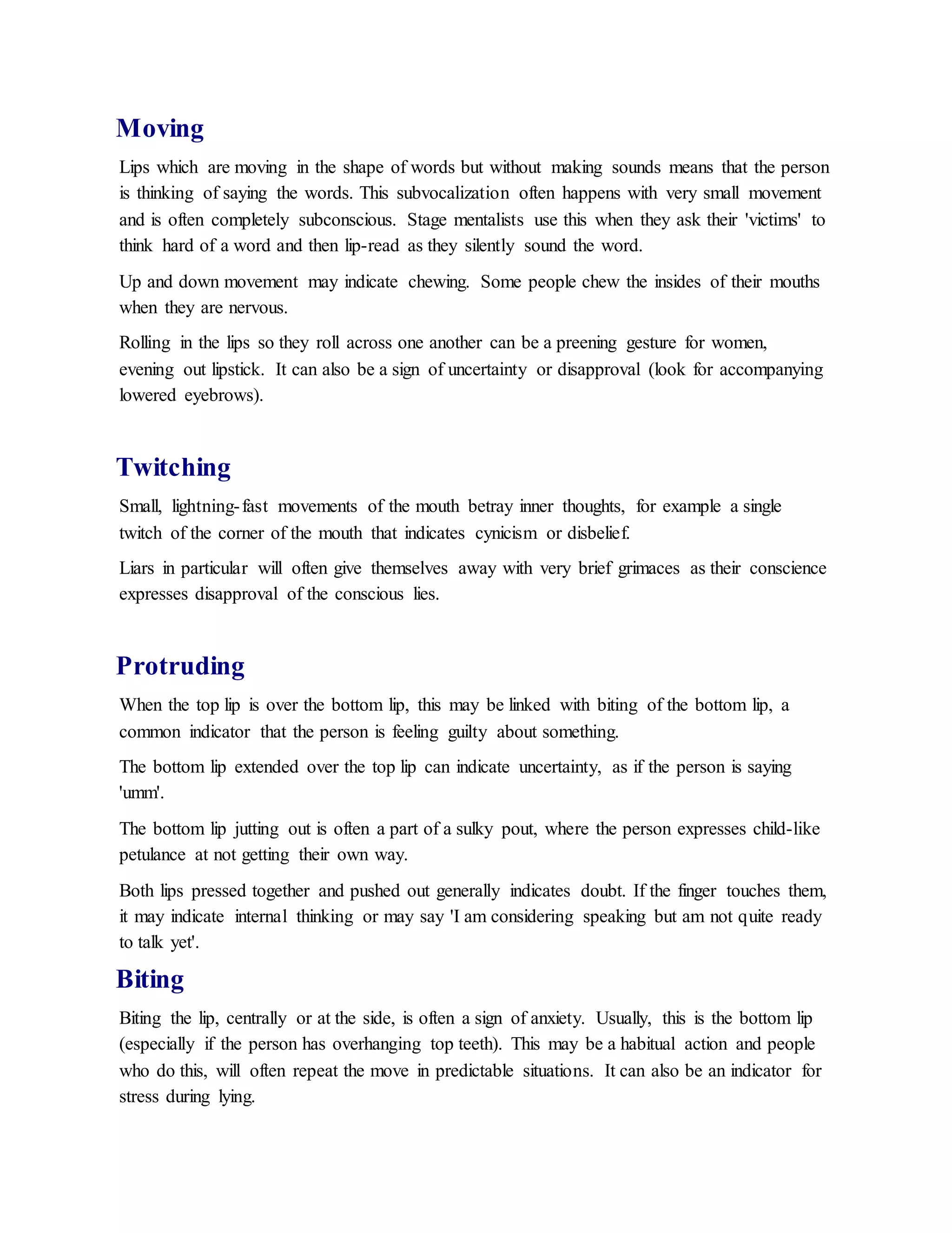 Writing about body movements | DOCX