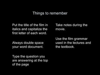 Writing About Film | PPT