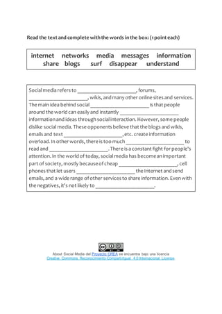 Writing: about social media | PDF