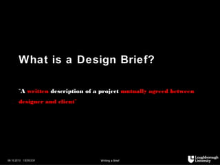 Writing a Design Brief | PPT