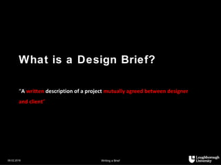 Writing a Design Brief | PPT