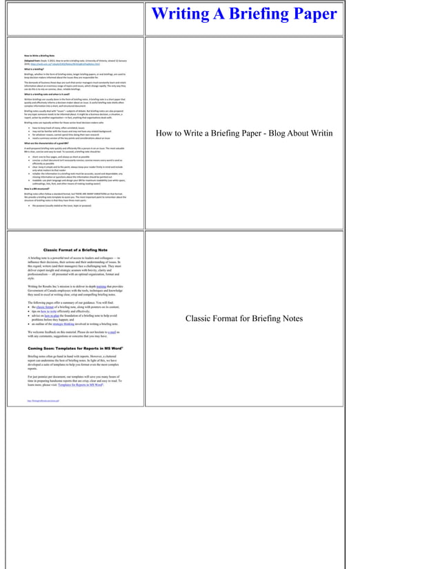 Writing A Briefing Paper | PDF