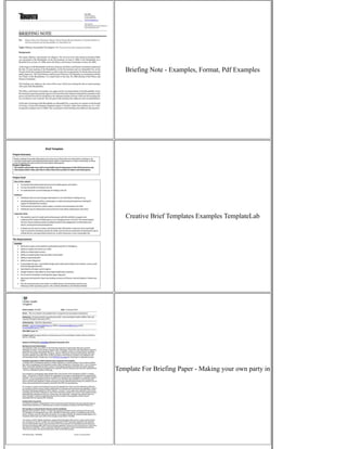 Writing A Briefing Paper | PDF