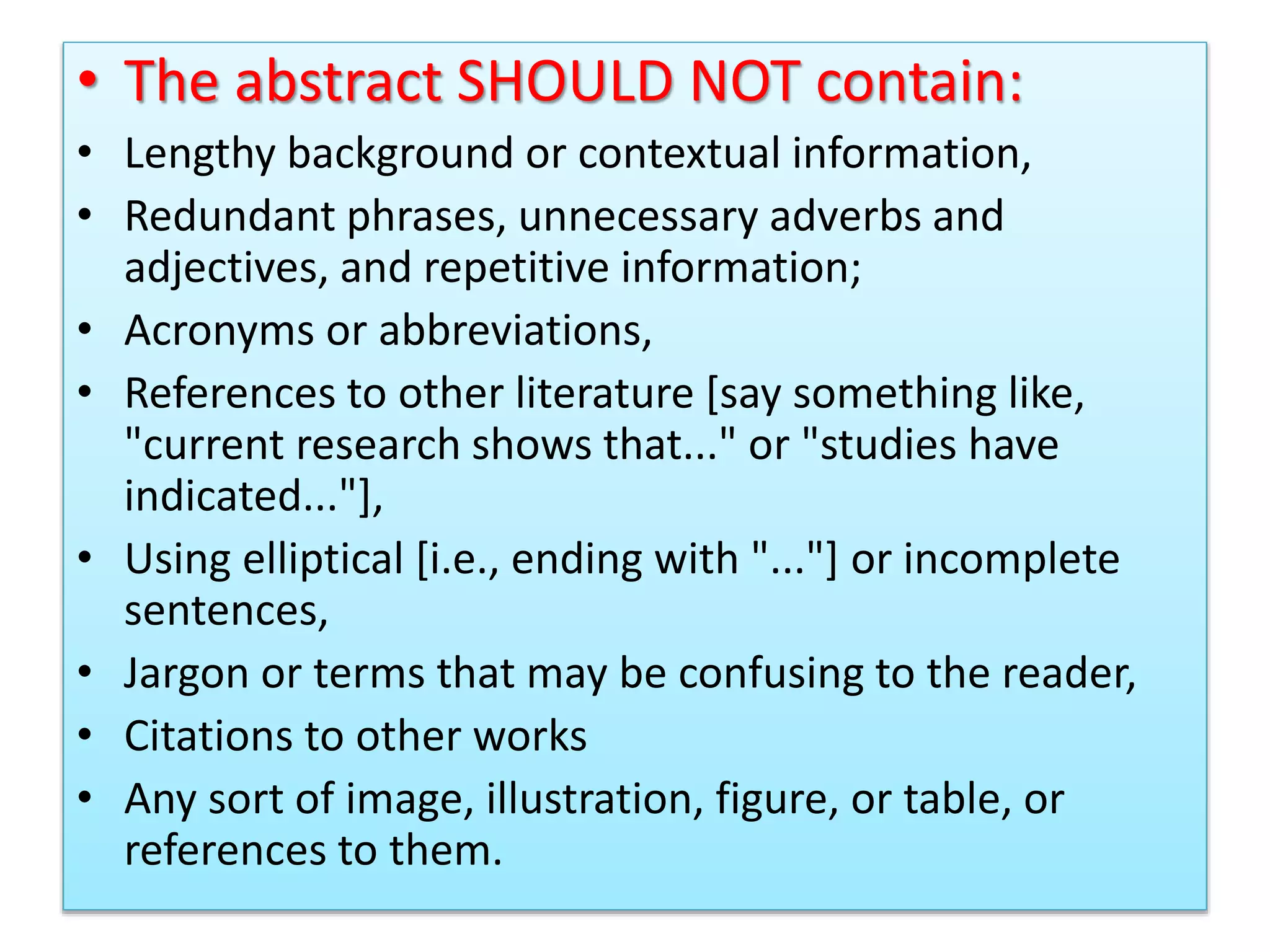 Writing abstract | PPTX