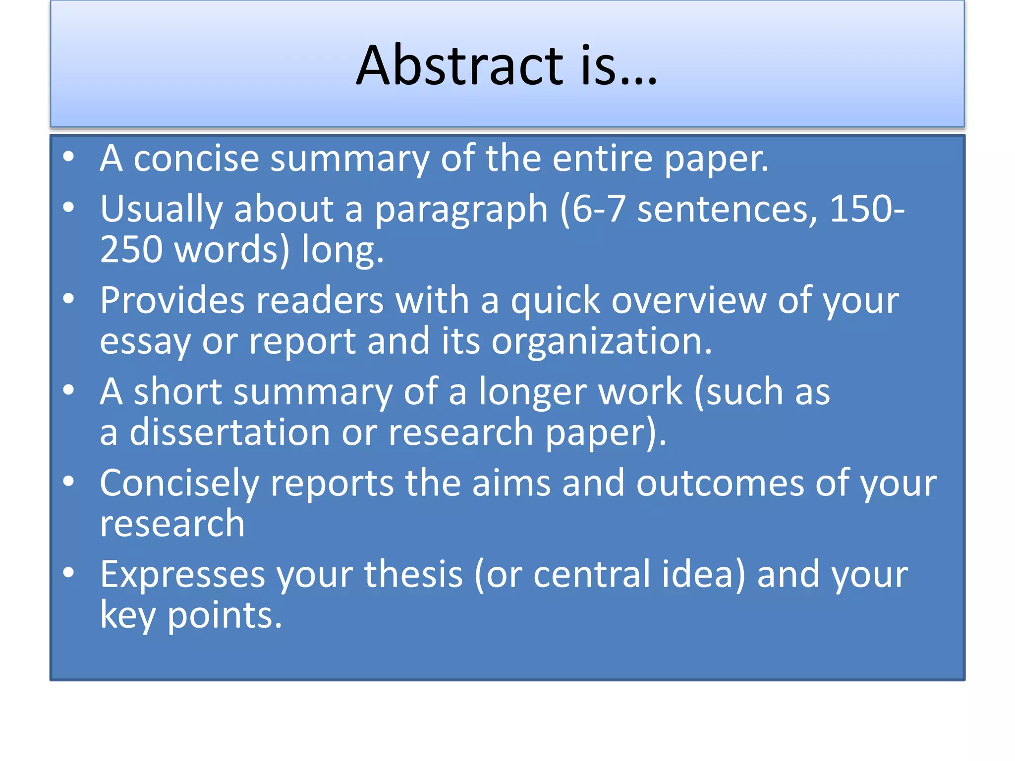 Writing abstract | PPTX