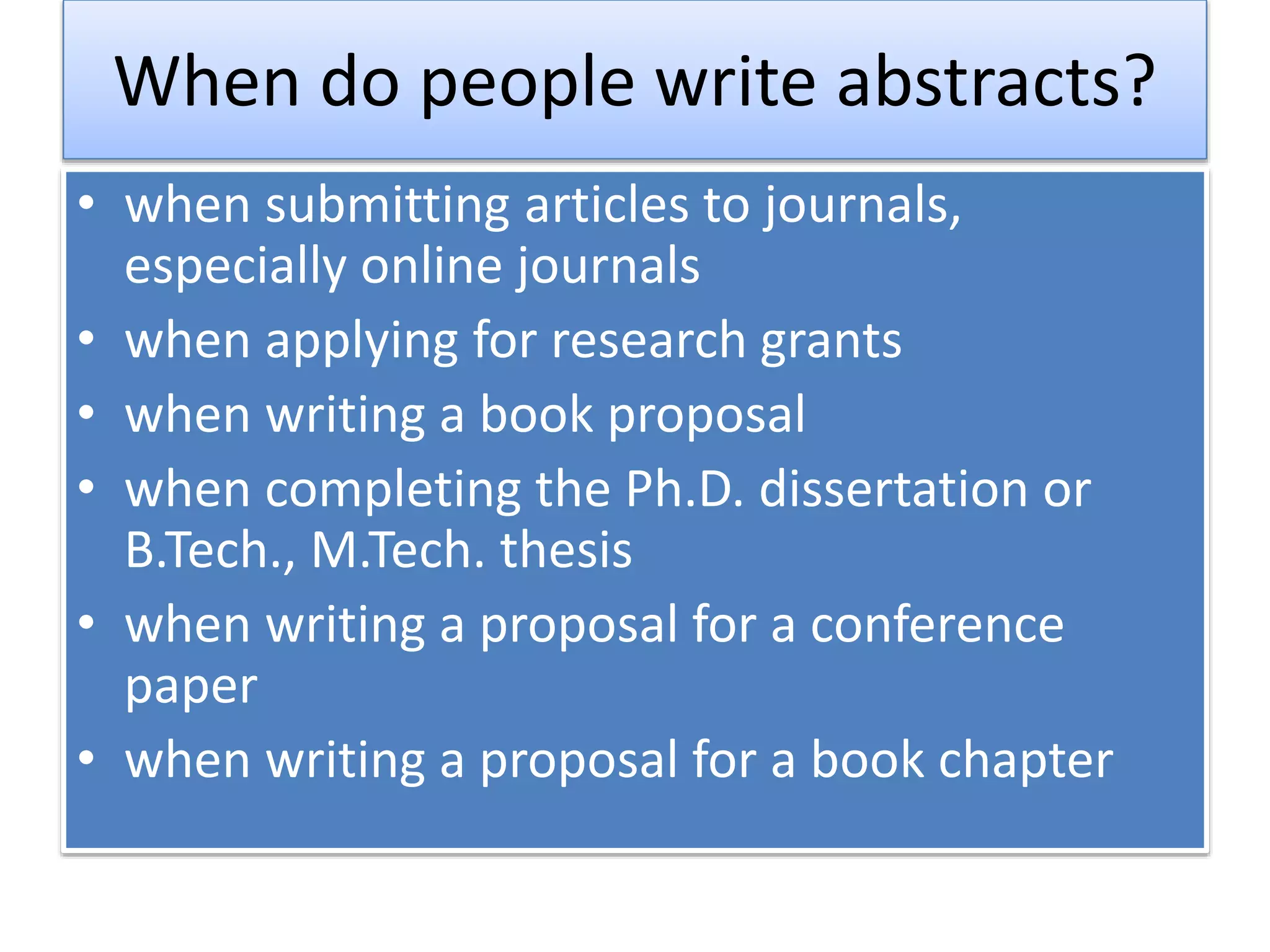 Writing abstract | PPTX