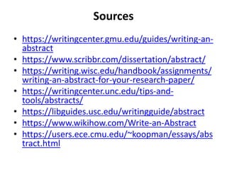 Writing abstract | PPTX