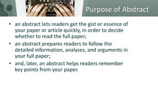 Writing an Abstract for your Research Paper | PPT