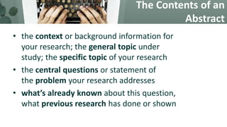Writing an Abstract for your Research Paper | PPTX