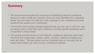 Writing abstracts for a conference | PPT