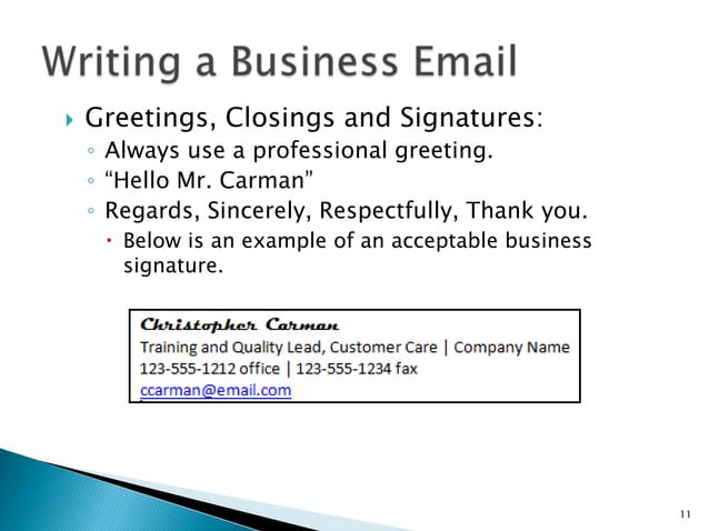 Writing a Business Email | PPTX