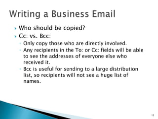 Writing a Business Email | PPTX