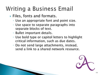Writing a Business Email | PPTX