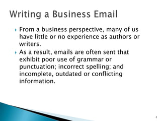 Writing a Business Email | PPTX