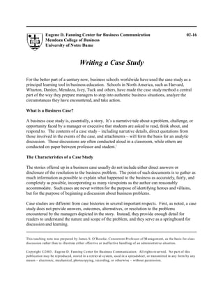 Writing a case study | PDF