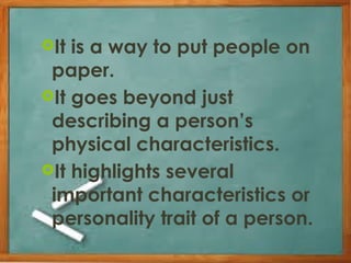 Steps in Writing a Character Sketch (G9) | PPTX