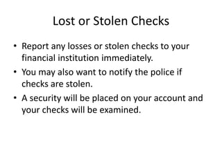 Checking- The Basics | PPT