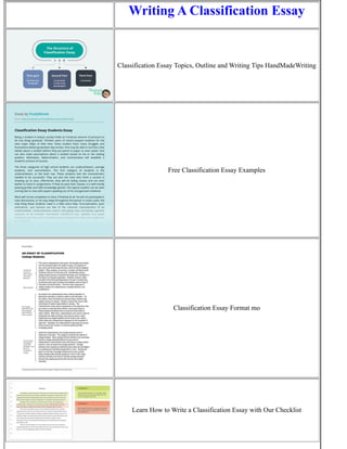 Writing A Classification Essay. Online assignment writing service. | PDF