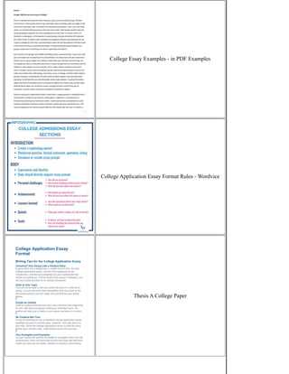 Writing A College Essay | Pdf