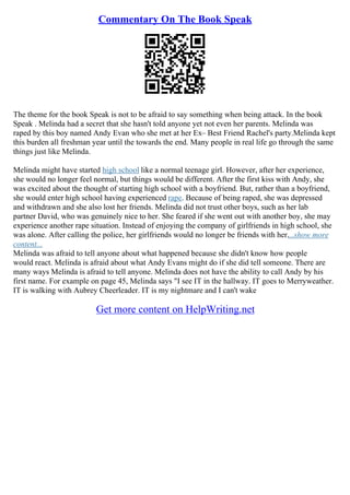 Writing A Commentary Essay | PDF