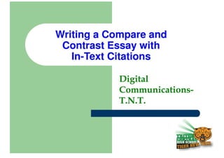 Writing A Compare And Contrast Essay With In-Text Citations | PDF
