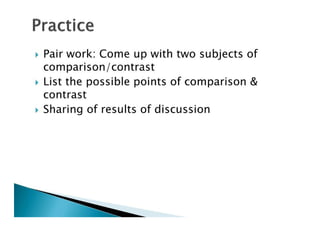 Writing A Comparison-Contrast Paragraph | PPT