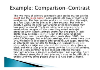 Writing A Comparison-Contrast Paragraph | PPT